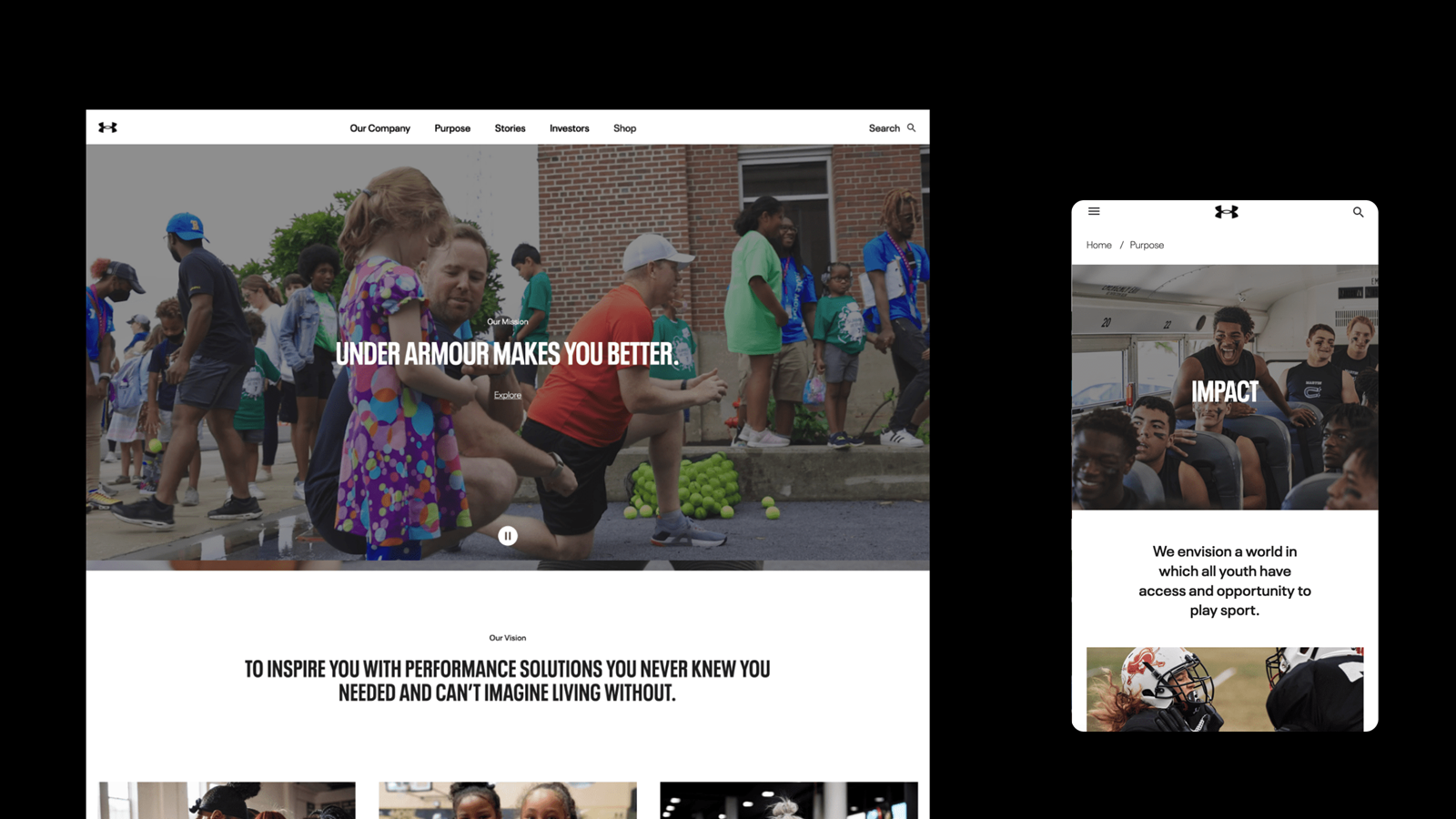 Reimagining Under Armour’s Purpose-Led Corporate Site | Velir